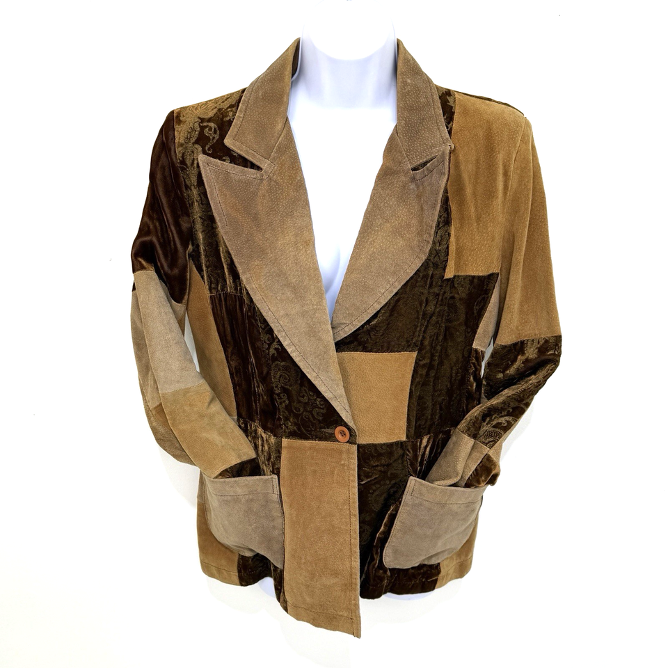 Vintage70's Brandon Thomas Patchwork Suede Velvet Jacket Boho ...