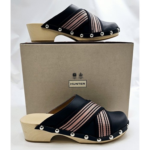 Hunter Original Women's Play Clog Crisscross Blue/Rose Studded Sz 9 NEW ...