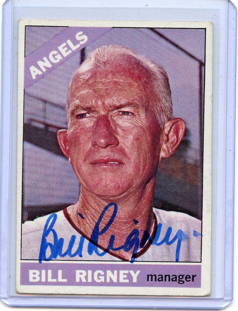 1966 TOPPS BASEBALL #249 BILL RIGNEY AUTOGRAPH, CALIFORNIA ANGELS ...