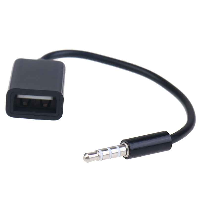 3.5mm Male AUX Audio Plug Jack To USB 2.0 Female Converter Cable Cord ...