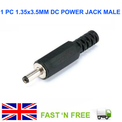 MALE BARREL POWER JACK 3.5 X 1.35MM SOCKET PLUG DC 12V ELECTRICAL ...