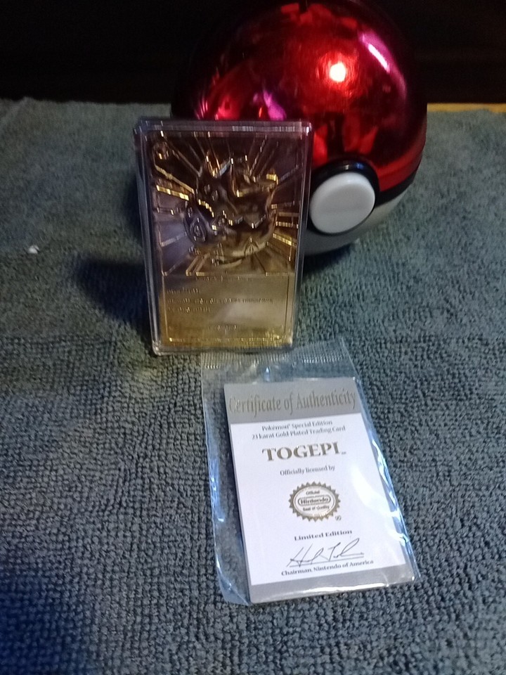 Pokemon 23 Karat Gold Plated Special Edition Trading Card and PokeBall ...
