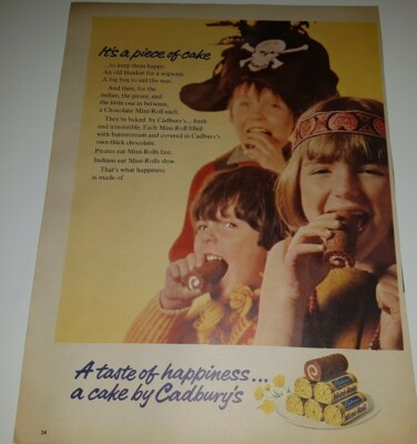 VINTAGE 1960s CADBURY'S MINI ROLL CAKES MAGAZINE ADVERT | eBay