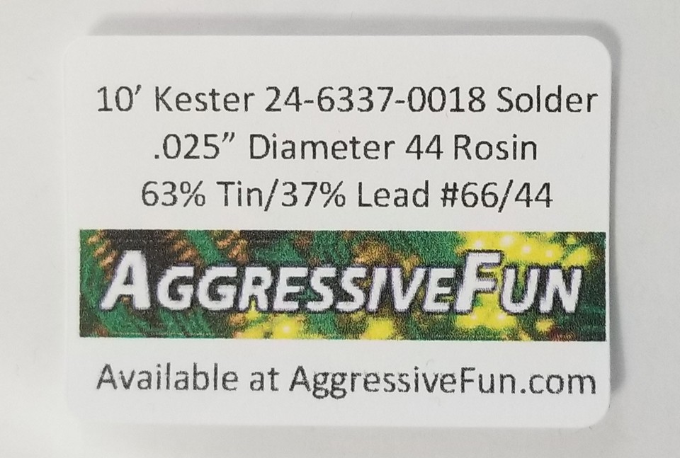 Kester 44 Rosin Core Solder .025" .6mm 63/37 Eutectic 24-6337-0018 30ft ...