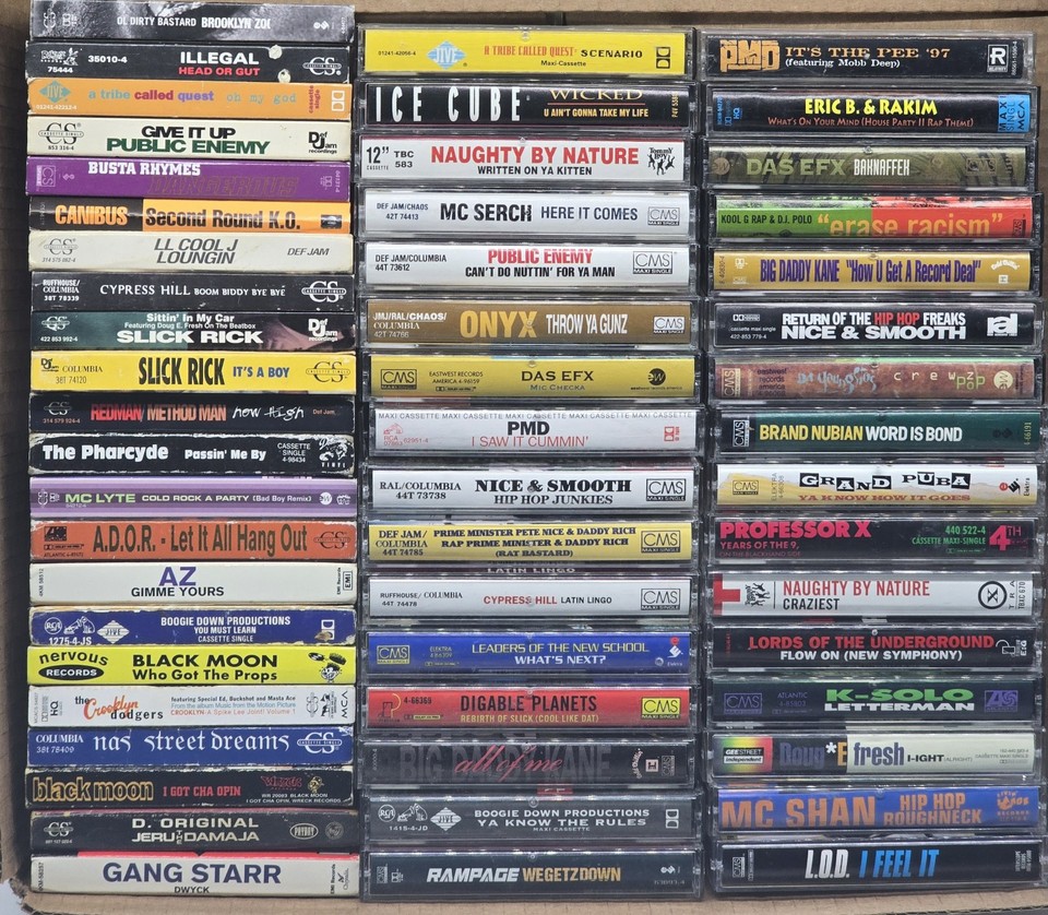 Huge 90s Rap/Hip-Hop Cassette Singles Tapes Lot Onyx-Nas-Gang Starr ...