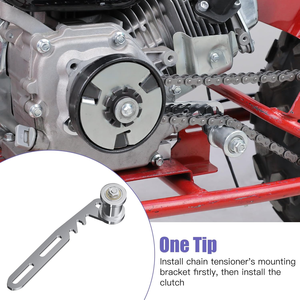 Mini Bike Chain Tensioner Adjuster Bracket with Roller Compatible with ...