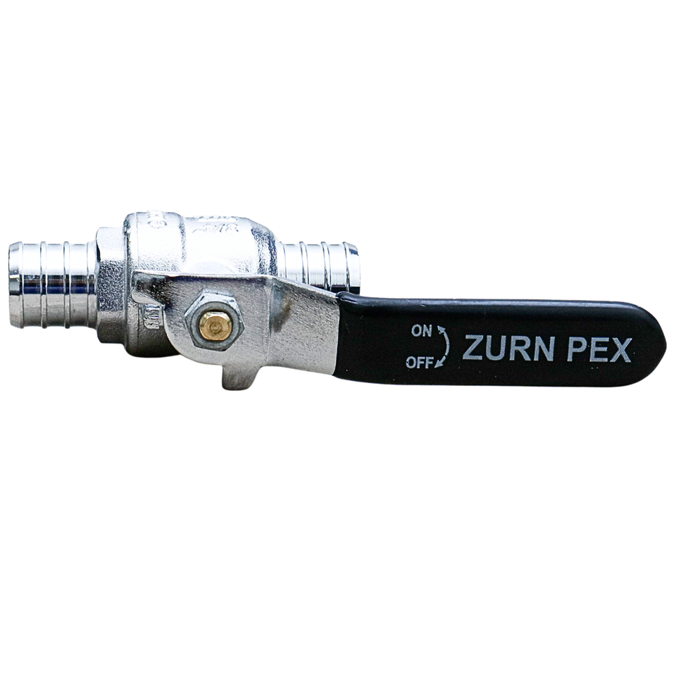 Zurn Pex Brass PEX Inline Ball Valve Lever Handle 3/4" Barb x 3/4" Barb ...