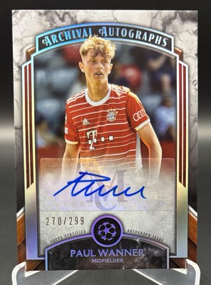PAUL WANNER 2022-23 Topps UEFA Champions League Museum Auto Archival ...