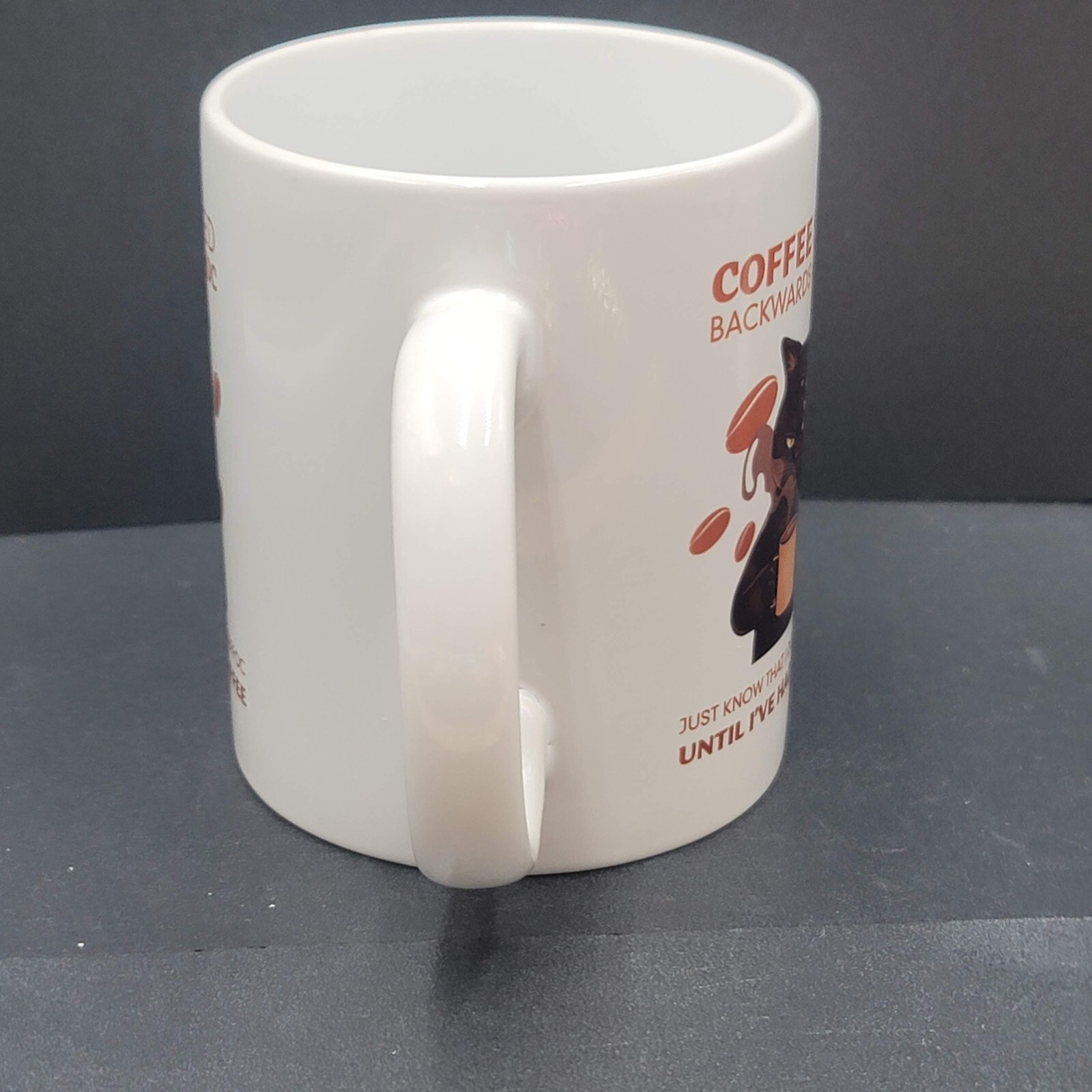 FUNNY COFFEE CAT MUG EEFFOC IS COFFEE SPELLED BACKWARDS 11 OZ CUTE CUP ...