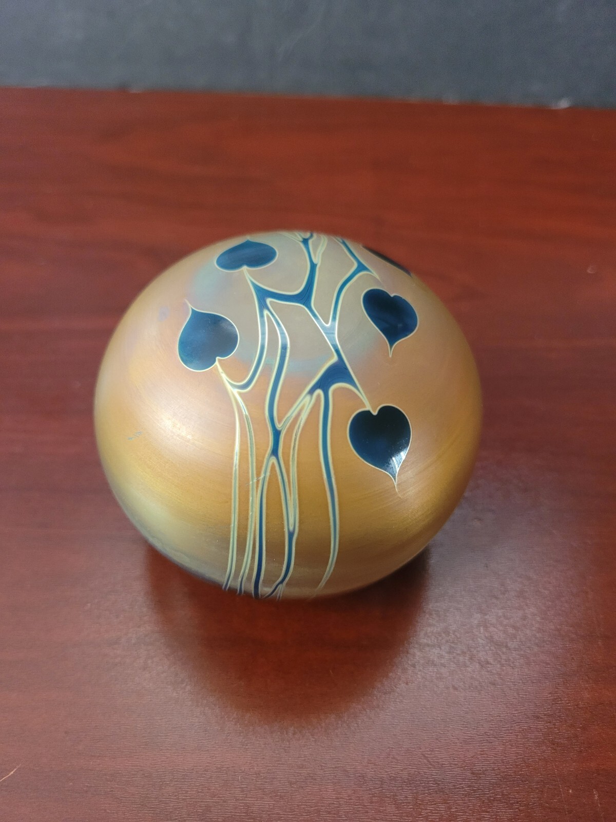 SIGNED CRAIG ZWEIFEL ART GLASS FLOWERS HEARTS PAPERWEIGHT LARGE 3 1/4 ...
