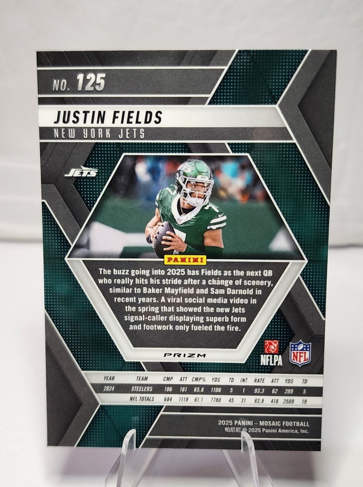 Justin Fields 2025 Panini Mosaic Purple Scope #125 New York Jets | eBay