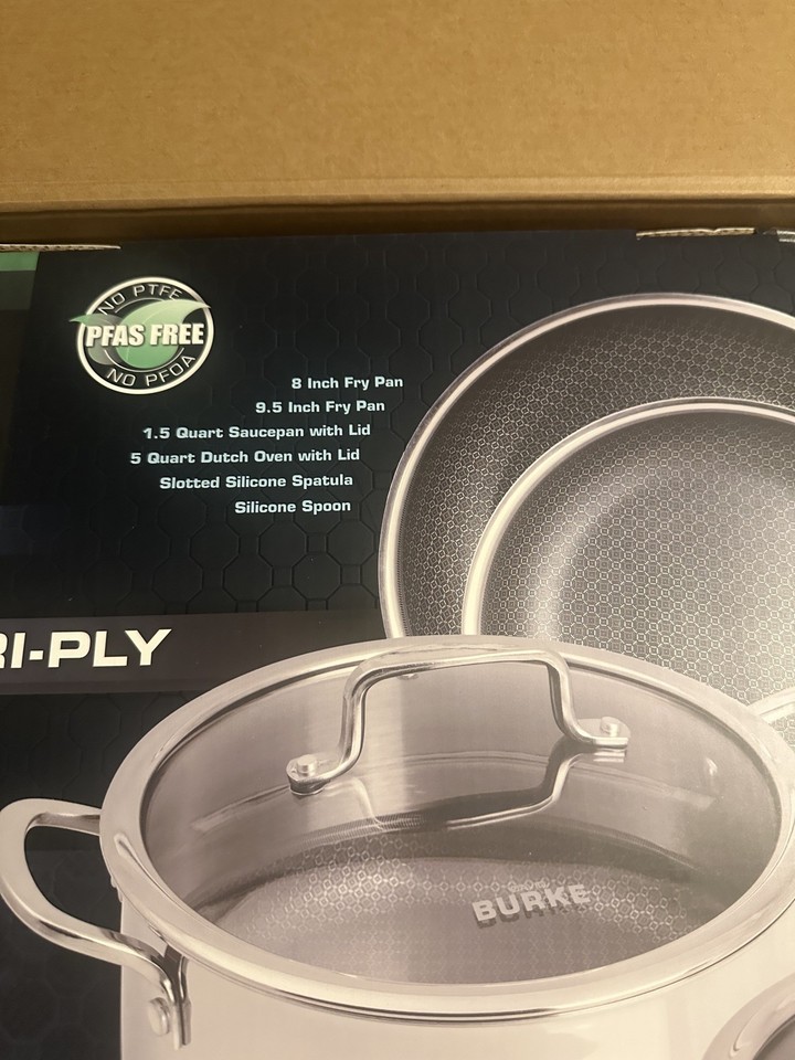 David Burke Geo Clad 12pc Nonstick Cookware Set Tri Ply Saucepan Frying ...