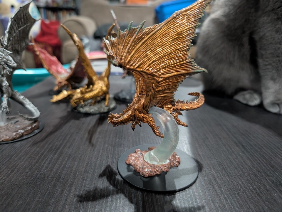 Handpainted Metallic Dragons Dungeons And Dragons Ttrpg Miniatures Lot ...