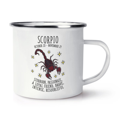 Scorpio Horoscope Retro Enamel Mug Cup - Horoscope Star Sign Astrology ...
