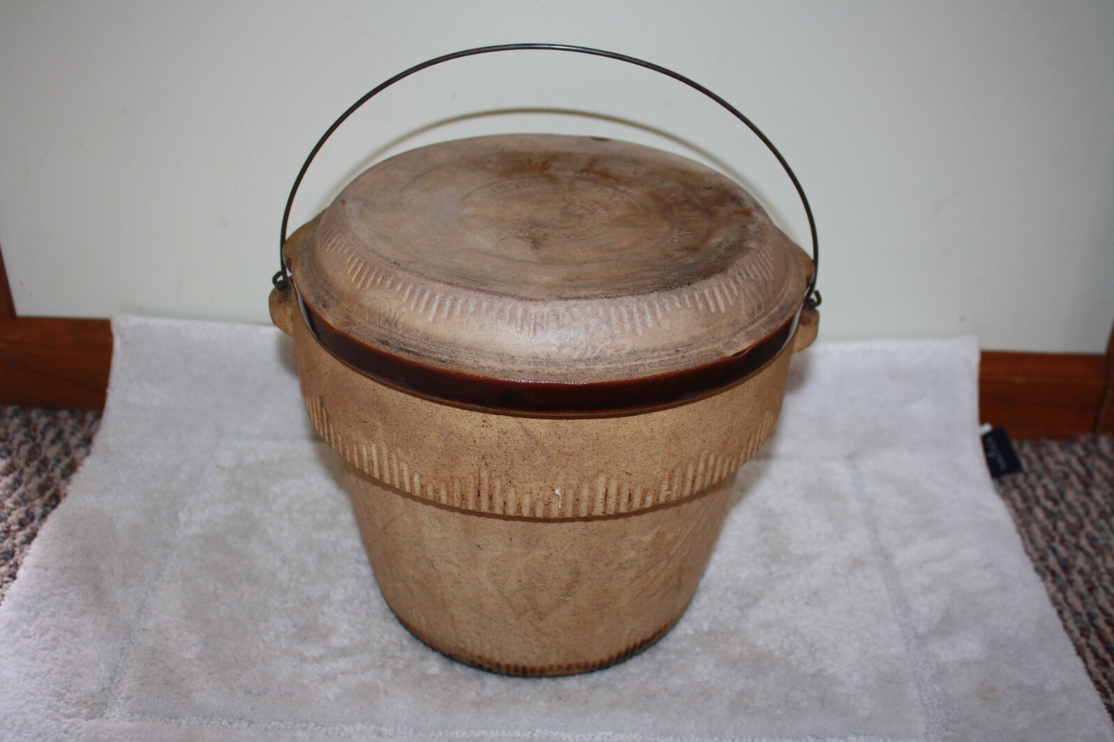 Lot VTG Cook Rite 10” Stoneware Crock Bowl Pot Wire Handle Brown & Pie ...