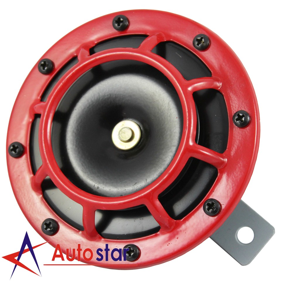 Red 12V 335HZ/400HZ Super Loud Electric Compact Car Horn Blast Tone ...