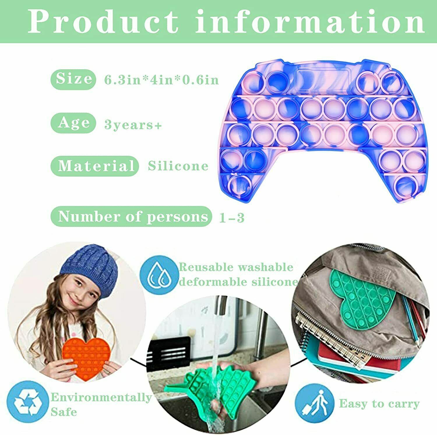 Push Popit Game Controller Pop Bubble Sensory Fidget Toy Autism Stress ...