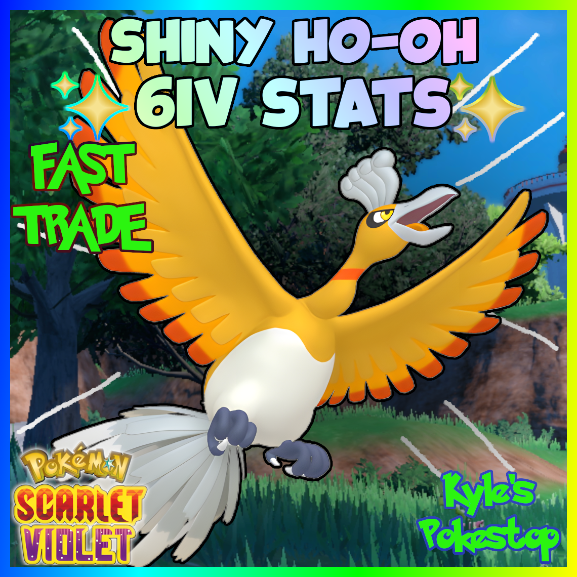 6IV SHINY HO-OH POKEMON SCARLET & VIOLET EV'D 🚀 FAST TRADE 🚀 SV ...