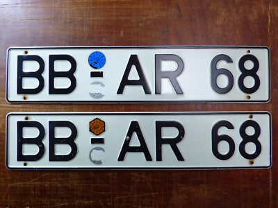 1990er KFZ Kennzeichen Nummernschild BB-AR-68 Böblingen Automobilia ...