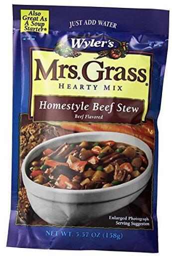 Wyler's Mrs. Grass Hearty Soup Mix, Homestyle Beef Stew, 5.57 oz (Pack ...