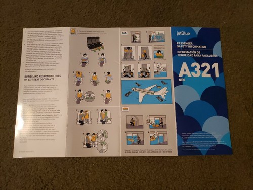 JetBlue A321neo Safety Card | eBay
