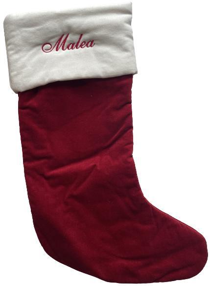 Pottery Barn Classic Cotton Red Velvet Stocking Medium PreMonogramed ...