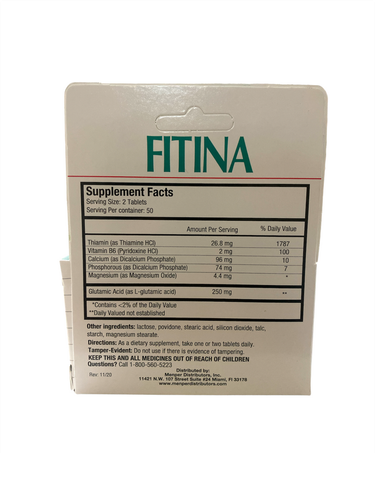 2 Pack Of Fitina Original Memory Boost Daily Dietary Supplement 100 ...