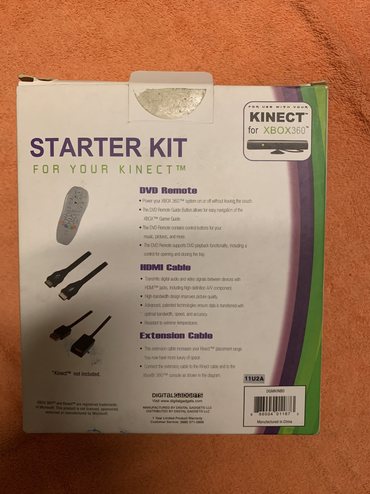 XBOX 360 Starter Kit includes remote cables for kinect | eBay