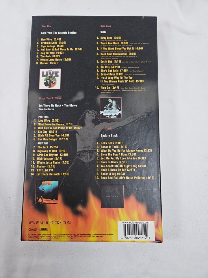 Bonfire by AC/DC (CD, 2003, Columbia) 5 CD Box Set, Remastered Bon ...