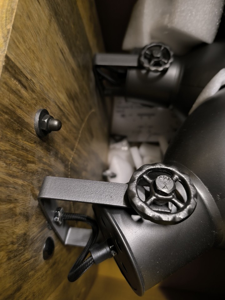 3 Way Mango Wood Ceiling Light Ad E27 Spotlights Damaged see ...