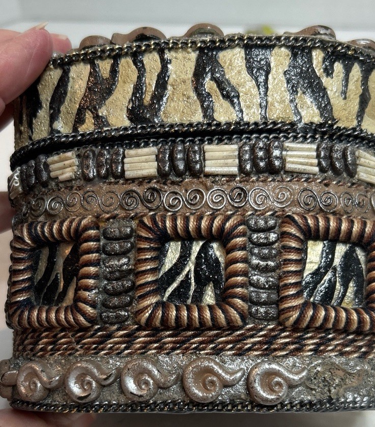 Vintage Mary Frances Ornate Brown Beaded Box Purse Art Deco Style ...