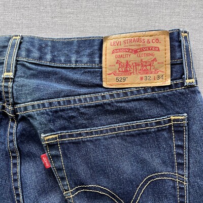 Levis Jeans Mens 32x34 Blue Denim 529 Low Rise Straight Vintage Y2K | eBay