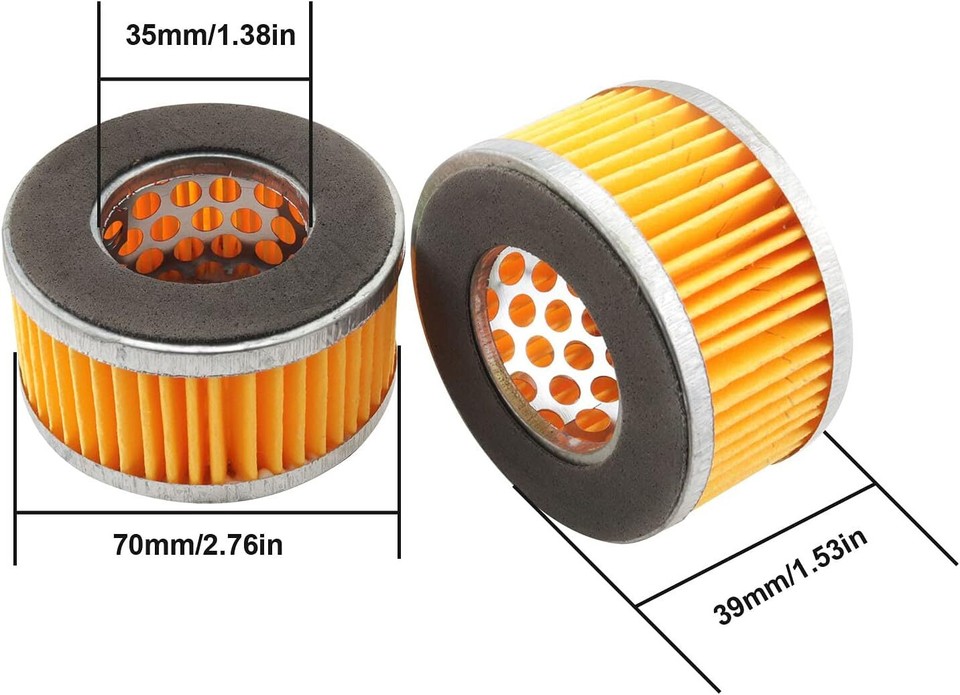 2 PCS Air Compressor Filter Elements – Replacement Intake Paper Filters ...
