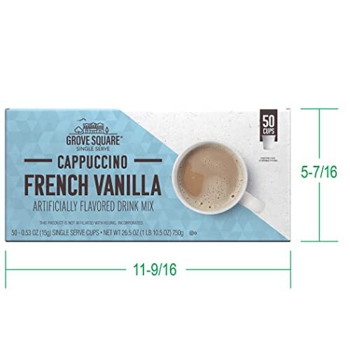 Grove Square Cappuccino French Vanilla Single Serve Keurig K-cups - 50 ...