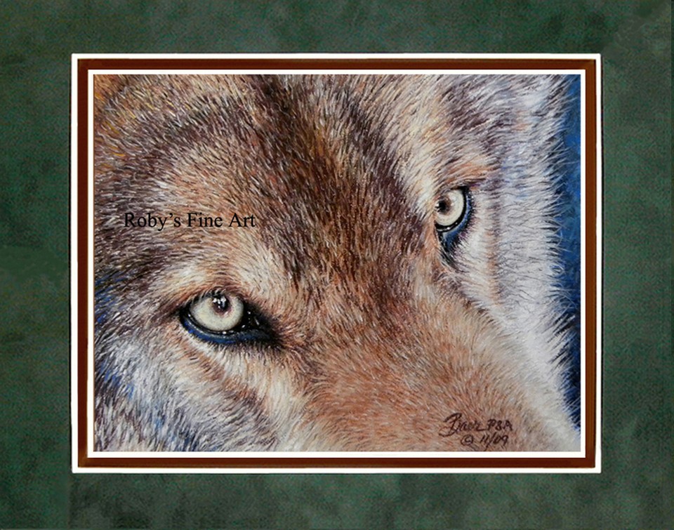 Matted Timber Wolf Art Print Giclee "Wolf Eyes" 11x14 Mat by Artist ...