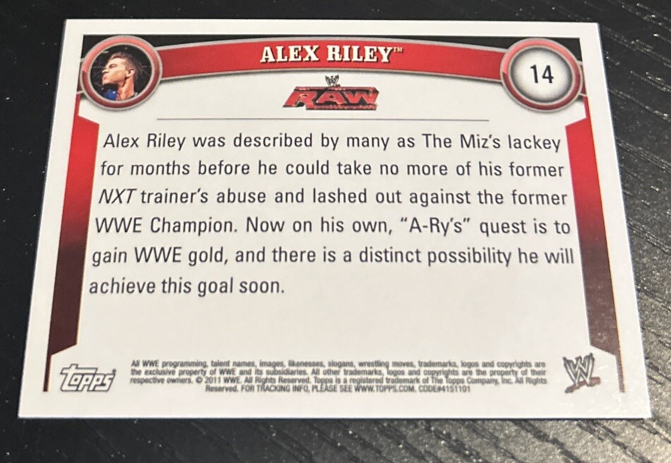 2011 Topps WWE Alex Riley #14 | eBay