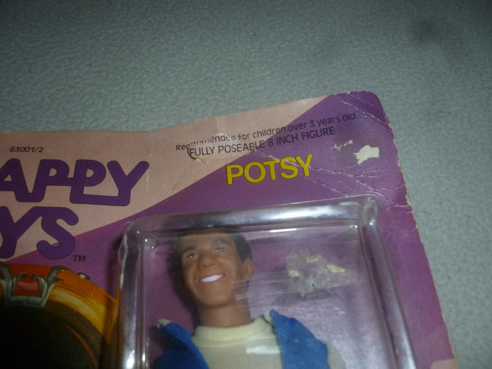 VINTAGE NEW ON CARD 1976 MEGO HAPPY DAYS SHOW POTSY 8" FIGURE TOY NOC ...
