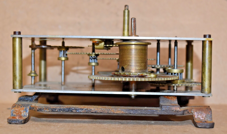 Antique Atkins? Nickel Plated Upside Down? Weight Driven Clock Movement ...