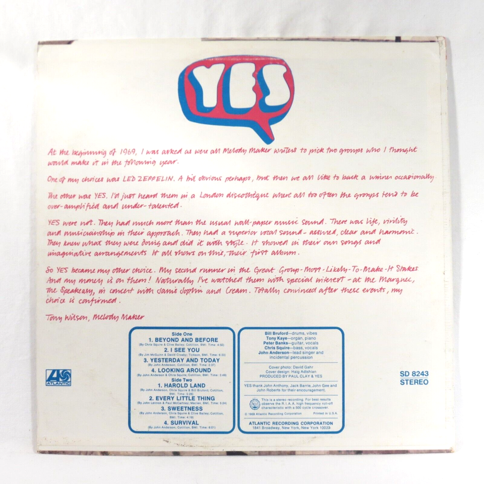 YES ‎– Yes VERY RARE 1969 US WL Promo MONO LP EX/NM | eBay