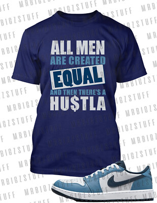 Mens Mindset Hustla Tee Shirt Graphic Tee to Complement Jordan 11 Blue ...