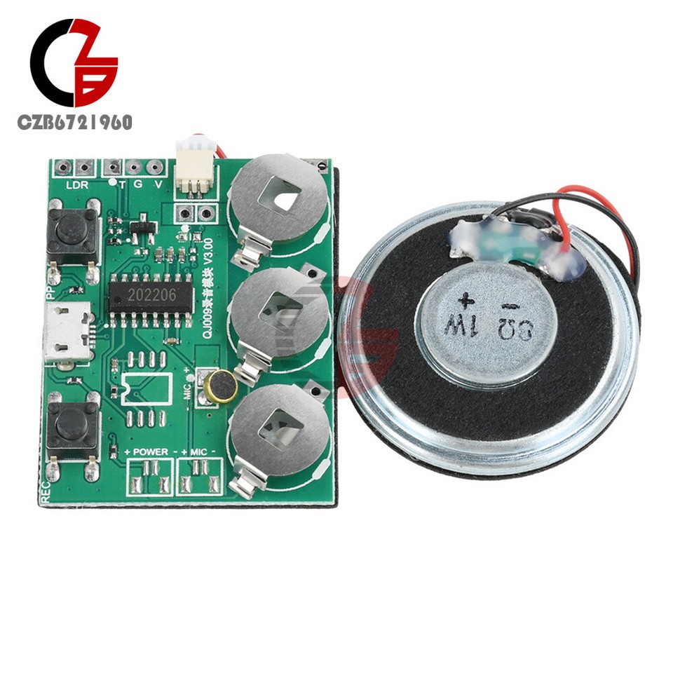 1-10pcs 100S Greeting Card DIY Recordable Voice Chip Music Box Sound ...