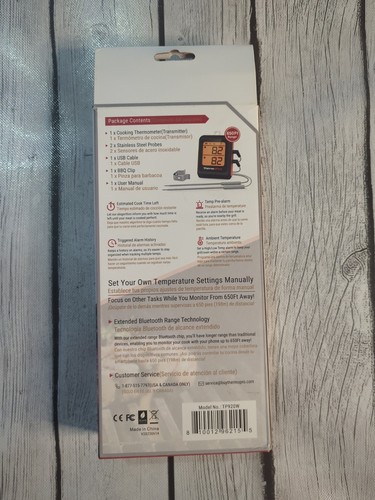 THERM PRO Bluetooth Cooking Thermometer - 2 Probes Spike wireless meat ...