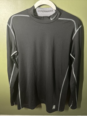 Nike Pro Combat Shirt Men' XL Hyperwarm Dri Fit Black Compression | eBay