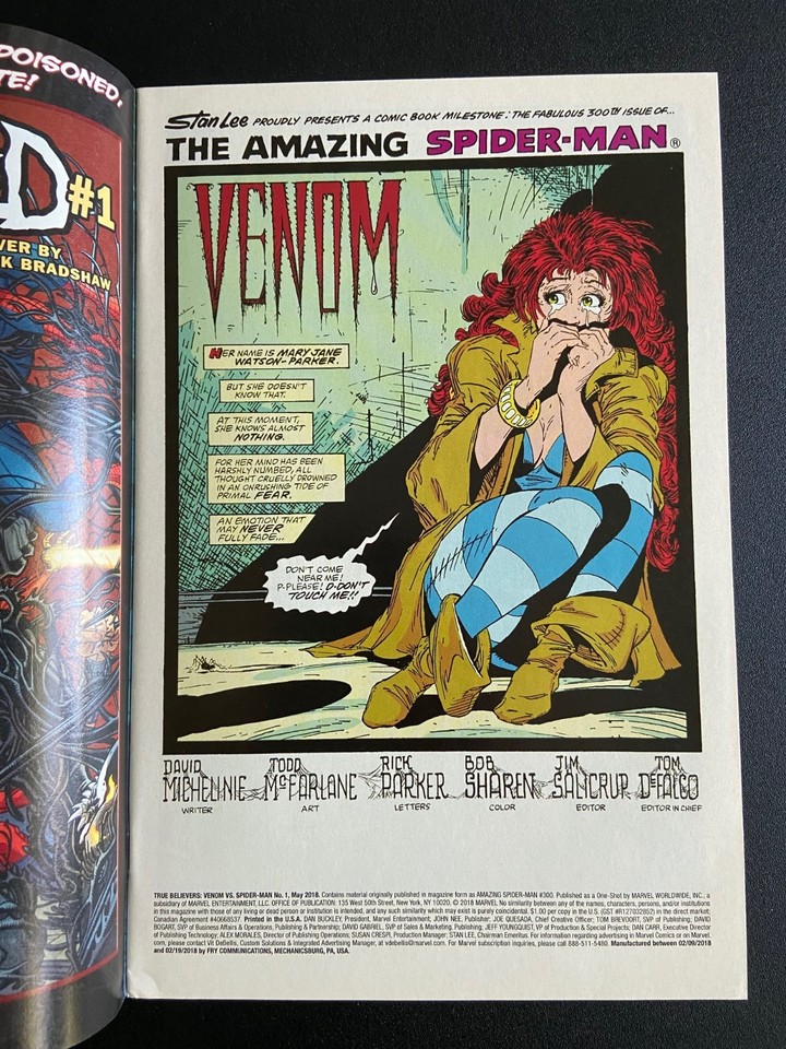 TRUE BELIEVERS: VENOM VS. SPIDER-MAN #1 (2018) AMAZING SPIDER-MAN #300 ...