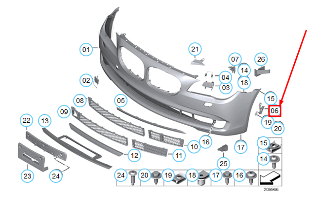 BMW 7 F01 Front Bumper Left Side Camera Bracket 51117203825 Genuine for ...