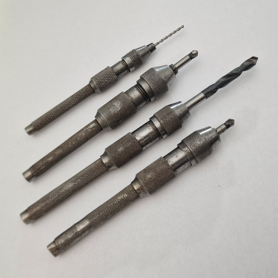 Eclipse 4 Piece Pin Vise Set Handheld 4 Size Chucks Drilling Vice ...