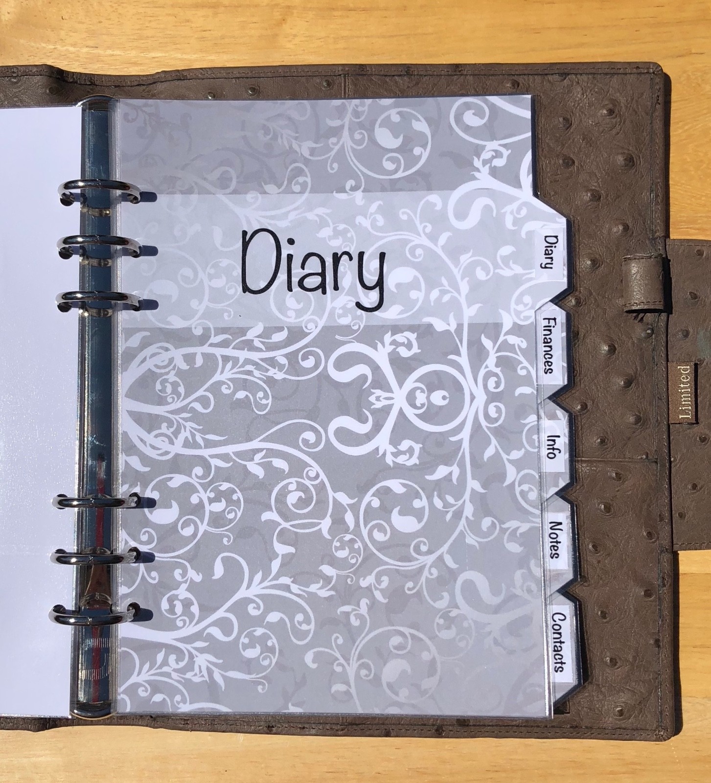 Filofax A5 Organiser Planner - Silver Design Labelled Dividers - Fully ...