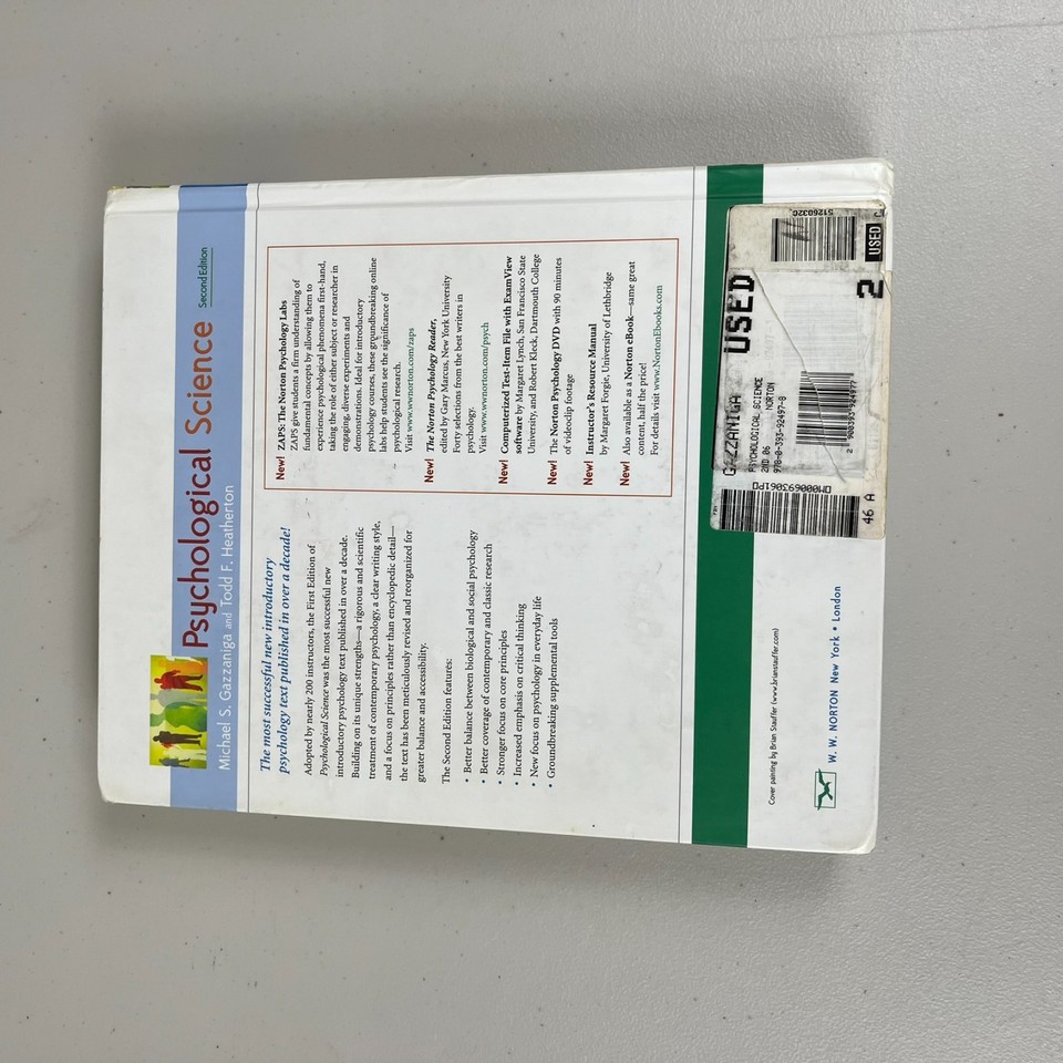 Psychological Science HARDCOVER By Gazzaniga, Michael - GOOD ...