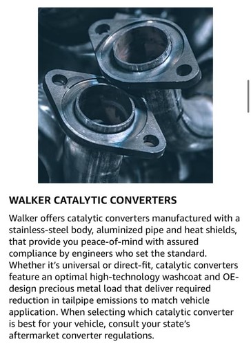 Walker Ultra EPA 16448 Direct Fit Catalytic Converter 2.25"Outlet (OD ...