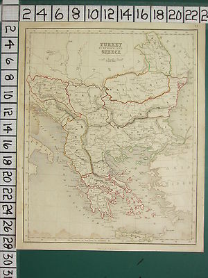 c1830 GEORGIAN MAP ~ TURKEY IN EUROPE & GREECE ~ GULGARIA SERBIA ...